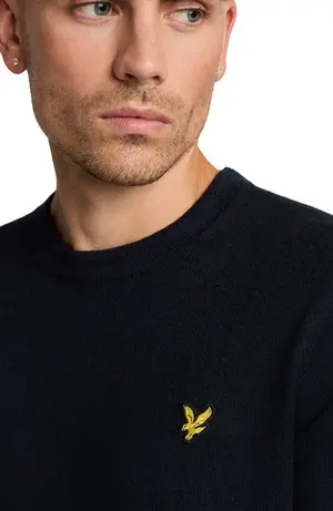 LYLE & SCOTT Cotton Merino Crew Neck Sweater - Dark Navy