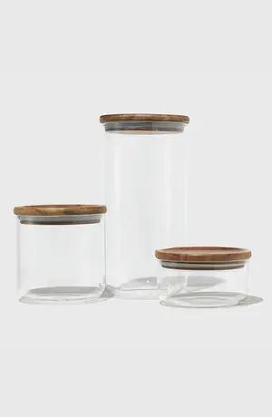 PUBLIC GOODS Glass Canister Set - Clear/brown
