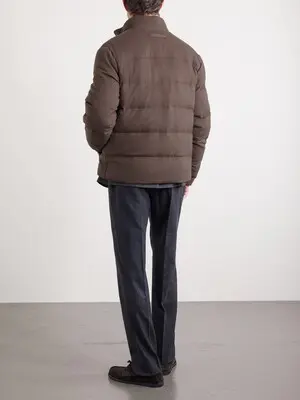 Zegna Quilted Oasi Cashmere Down Jacket - Brown