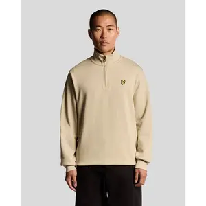 LYLE & SCOTT Loopback Quarter Zip Sweat - Grey Taupe