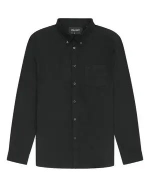LYLE & SCOTT Tonal Eagle Plain Oxford Shirt - Jet Black