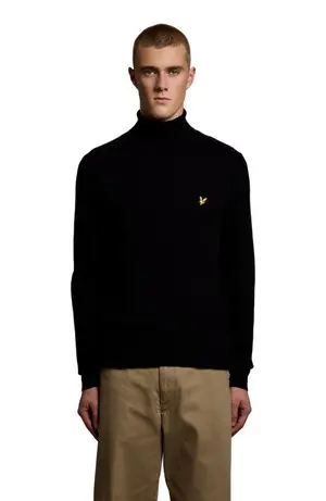 LYLE & SCOTT Cotton Merino Turtleneck Sweater - Jet Black
