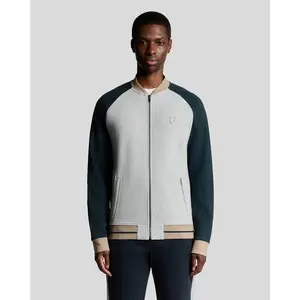 LYLE & SCOTT Interlock Contrast Raglan Bomber Jacket - Carbon