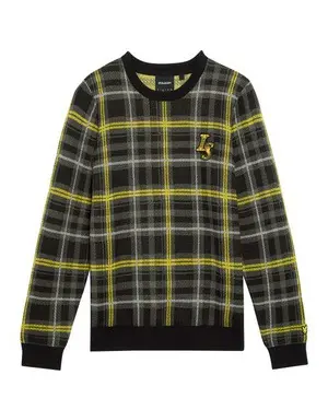 LYLE & SCOTT Ribbed Jacquard Tartan Crew Neck