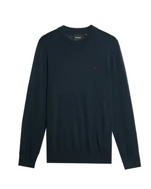 LYLE & SCOTT Tonal Eagle Merino Crew Neck Sweater - Dark Navy