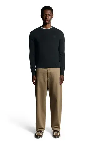 LYLE & SCOTT Tonal Eagle Merino Crew Neck Sweater - Jet Black