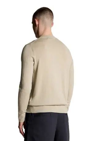 LYLE & SCOTT Tonal Superfine Crew Neck Sweater - Willow Grey