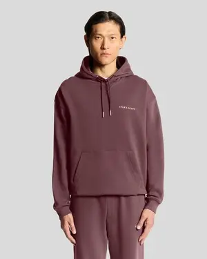 LYLE & SCOTT Script Brushback Pullover Hoodie - Dusky Maroon