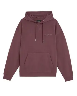 LYLE & SCOTT Script Brushback Pullover Hoodie - Dusky Maroon