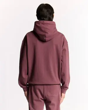 LYLE & SCOTT Script Brushback Pullover Hoodie - Dusky Maroon