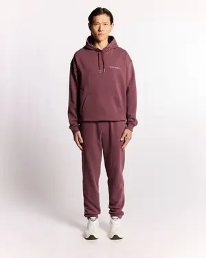 LYLE & SCOTT Script Brushback Pullover Hoodie - Dusky Maroon