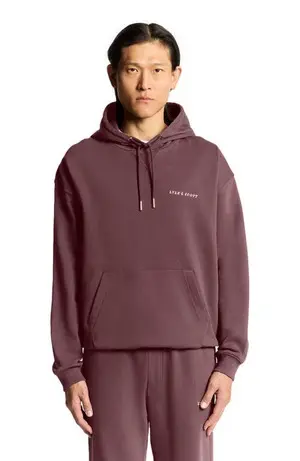 LYLE & SCOTT Script Brushback Pullover Hoodie - Dusky Maroon
