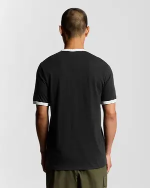 LYLE & SCOTT Ringer T-shirt - Jet Black/white
