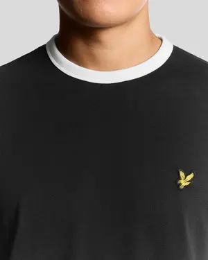 LYLE & SCOTT Ringer T-shirt - Jet Black/white