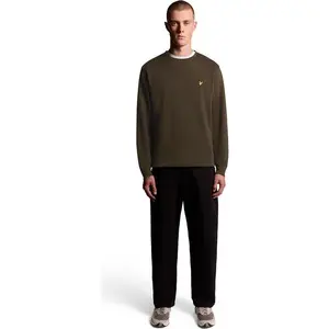 LYLE & SCOTT Crew Neck Cotton Sweater - Olive