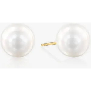 SEREIA OFFICIAL Delphine 8mm Pearl Stud Earrings - Yellow Gold