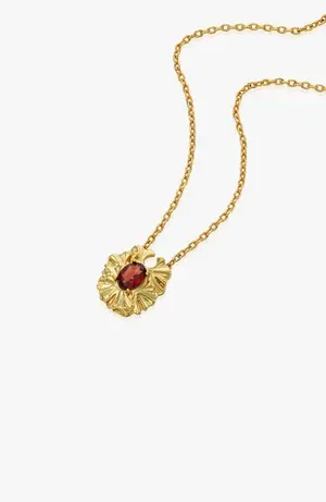 SEREIA OFFICIAL Clara Floral Necklace With Garnet
