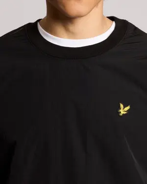LYLE & SCOTT Half Raglan Hybrid Long Sleeve Sweatshirt - Jet Black