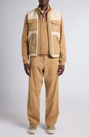 Moncler Cotton Stretch Twill Carpenter Pants - Camel