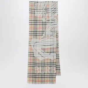 Burberry Ekd Check Scarf In And - Beige