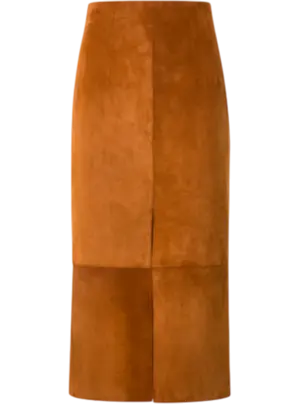 Akris Pencil Suede Midi Skirt