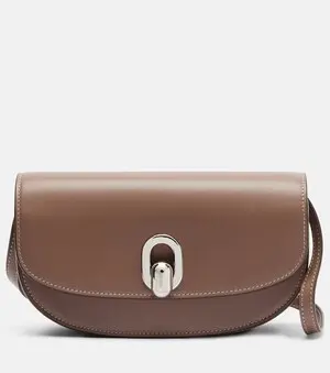 Savette Tondo Leather Crossbody Bag Beige