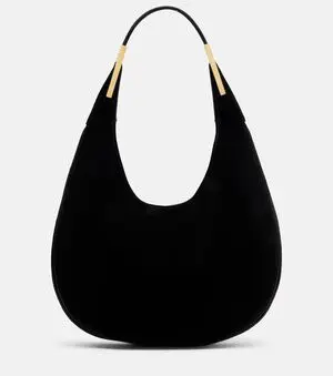 Savette Florence Small Suede Shoulder Bag - Black
