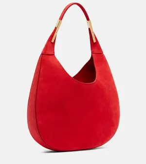 Savette Florence Small Suede Shoulder Bag - Red