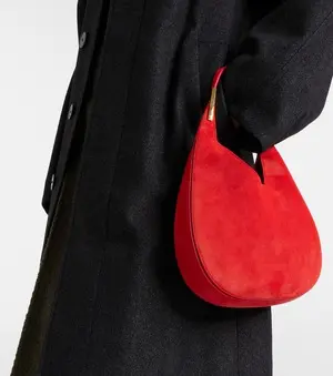 Savette Florence Small Suede Shoulder Bag - Red
