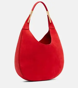 Savette Florence Small Suede Shoulder Bag - Red