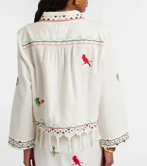 Rixo Ludmilla Embroidered Cotton Top