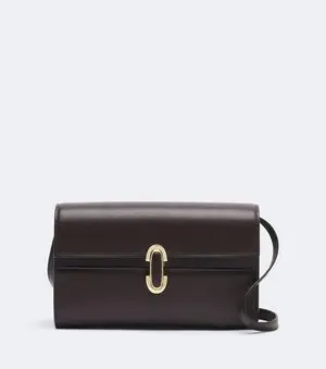 Savette Symmetry Mini Leather Crossbody Bag - Brown