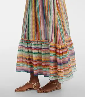 Missoni Zigzag Cotton And Silk Maxi Dress - Multicoloured