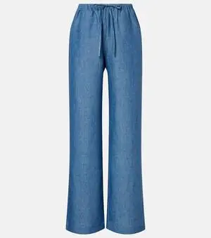 RÓHE Linen Wide-leg Pants - Blue