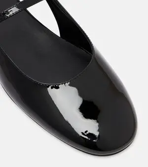 TOD'S Patent Leather Slingback Flats - Black