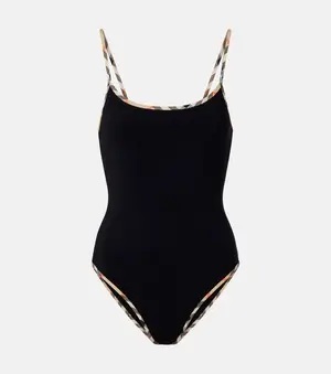 Burberry Check Swimsuit - Black