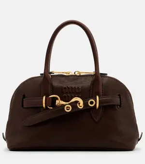 Miu Miu Miu Miu Aventure Leather Tote Bag Brown