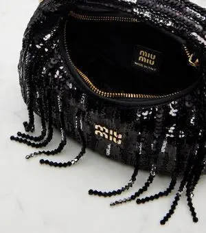 Miu Miu Wander Mini Embellished Top-handle Bag
