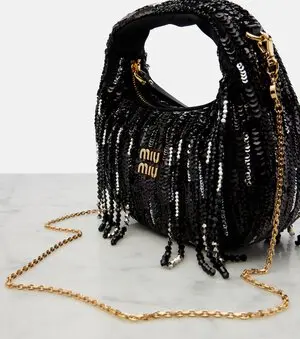 Miu Miu Wander Mini Embellished Top-handle Bag