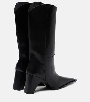 Coperni Bridge Leather Cowboy Boots - Black