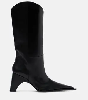 Coperni Bridge Leather Cowboy Boots - Black