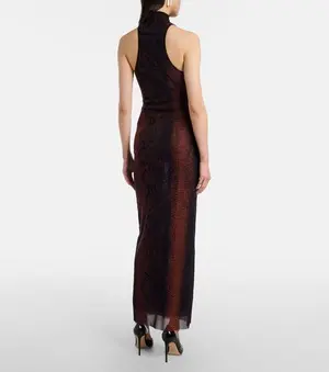 JEAN PAUL GAULTIER Snake-effect Halterneck Gown