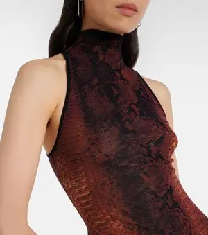 JEAN PAUL GAULTIER Snake-effect Halterneck Gown