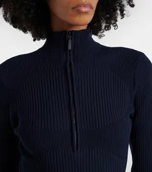 Cordova Butte Ribbed-knit Wool Ski Bodysuit - Blue