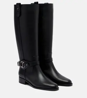 CHRISTIAN LOUBOUTIN Dianouchette Leather Biker Boots - Black