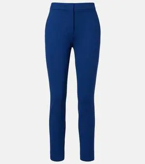 Max Mara Pegno Cropped Slim Fit Jersey Pants - Blue