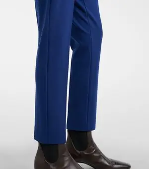 Max Mara Pegno Cropped Slim Fit Jersey Pants - Blue
