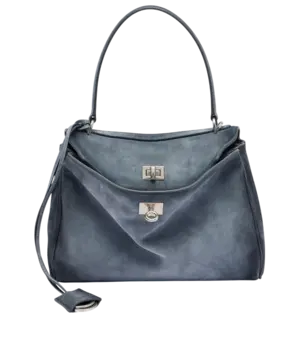 Balenciaga Rodeo Small Suede Top Handle Bag - Grey