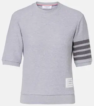 Thom Browne 4-bar Cotton Jersey T-shirt - Grey