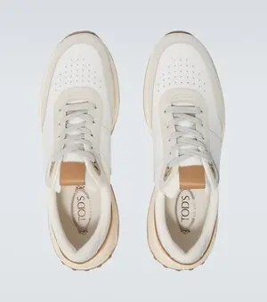 TOD'S Leather And Suede-trimmed Sneakers - White